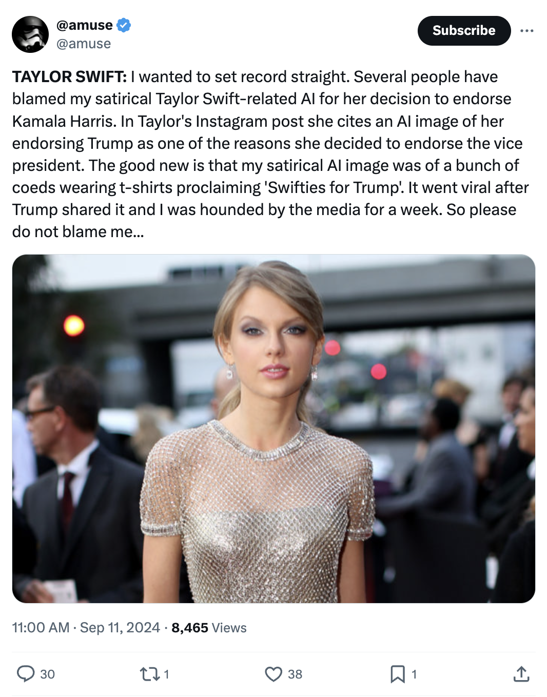 Fake it off: AI-generated Taylor Swift pics spark controversy - DFRLab